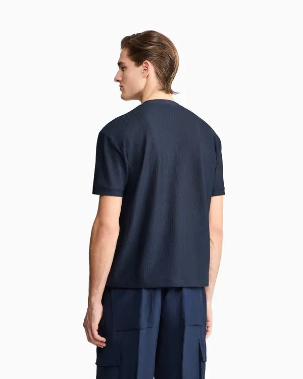 Giorgio Armani Technical Waffle T-shirt - Navy Blue