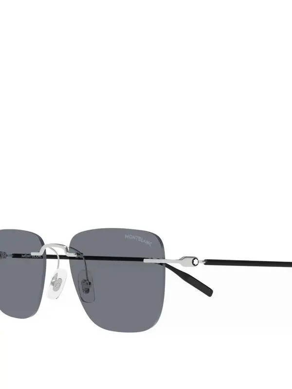 Montblanc Rimless Rectangle-frame Sunglasses - Silver