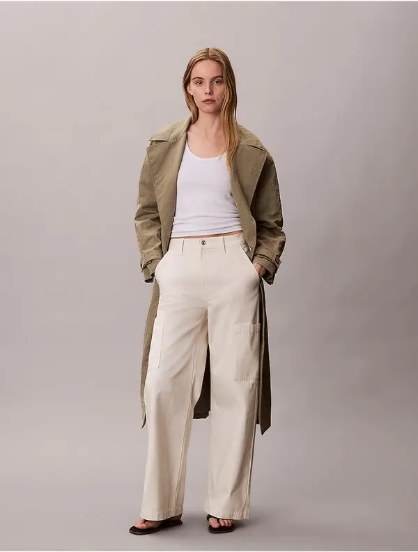 Calvin Klein Relaxed Cargo Pants - Ecru