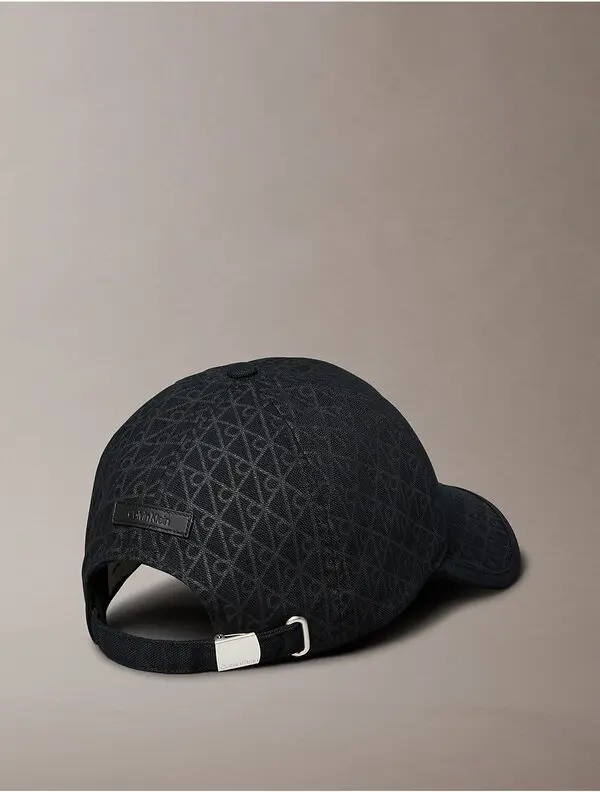 Calvin Klein Allover Emblem Logo Baseball Cap - Black