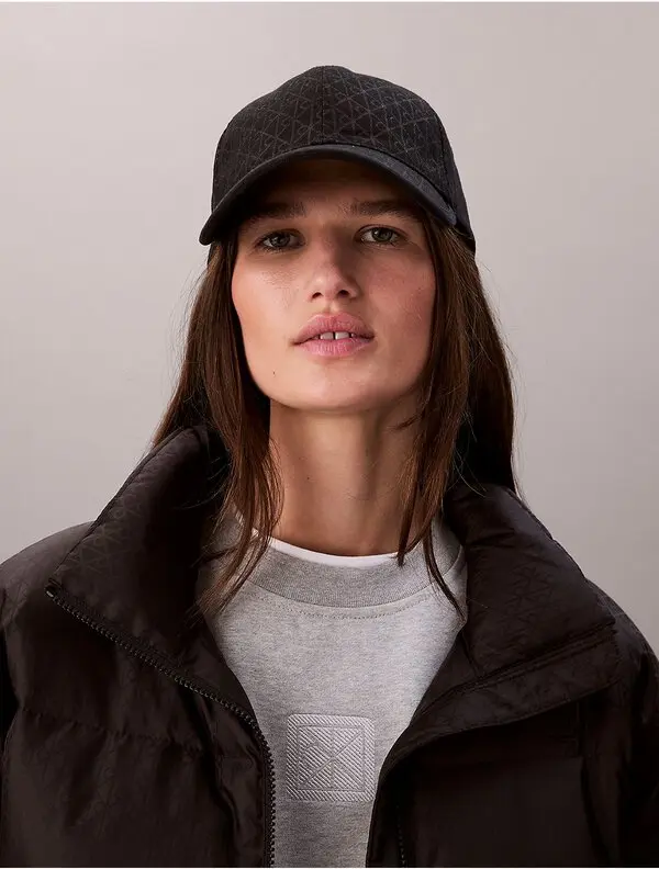 Calvin Klein Allover Emblem Logo Baseball Cap - Black