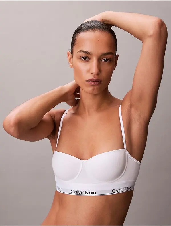 Calvin Klein Icon Cotton Modal Ultralight Lightly Lined Balconette Bra - White