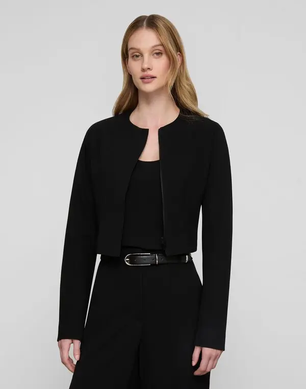 Lafayette 148 New York Crepe Slim Cropped Jacket