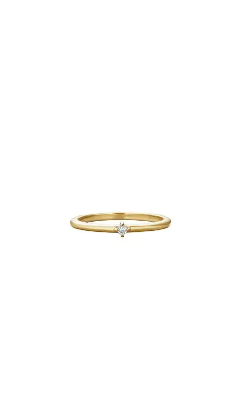 STONE AND STRAND Tiny Diamond Ring - 14k Yellow Gold & White Diamond