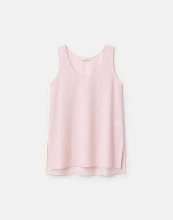 Lafayette 148 New York Tropical Wool Long Tank - Cherry Blossom