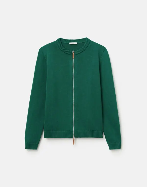 Lafayette 148 New York Petite Cotton-silk Crewneck Bomber Cardigan - Grass