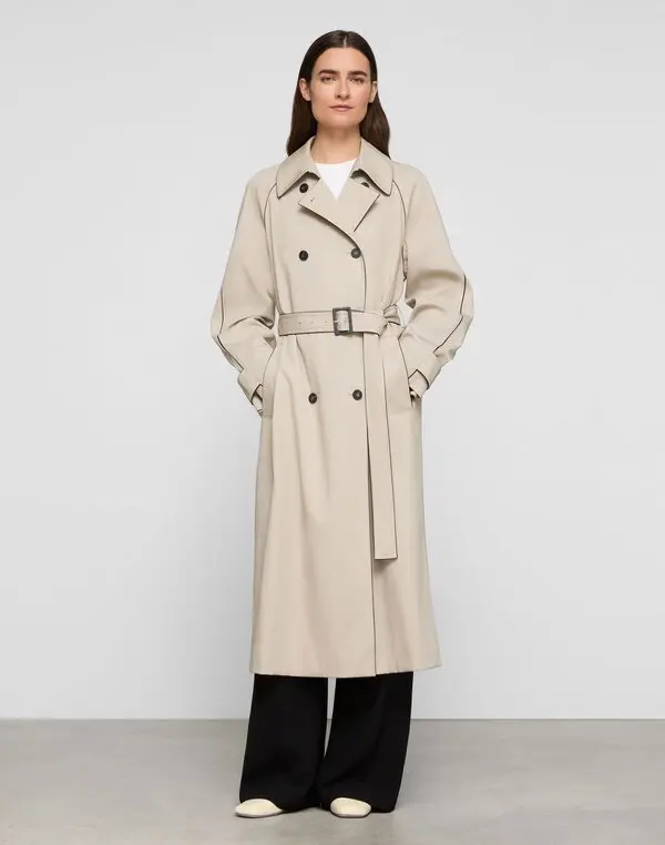 Lafayette 148 New York Cotton Twill Belted Trench Coat