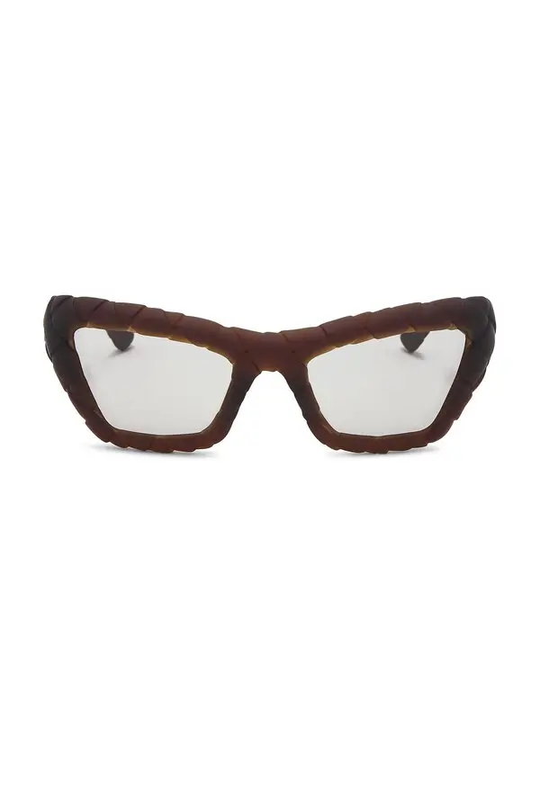 Bottega Veneta Knot Cat Eye Sunglasses - Brown & Grey