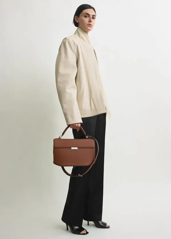 TOTEME Clip Grained-leather Top Handle Bag