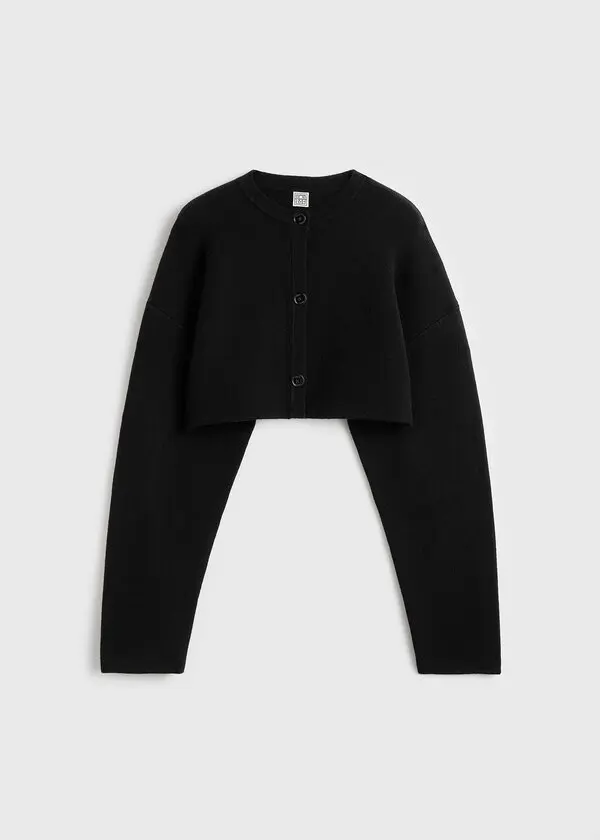 TOTEME Cropped Oversized Cardigan - Black