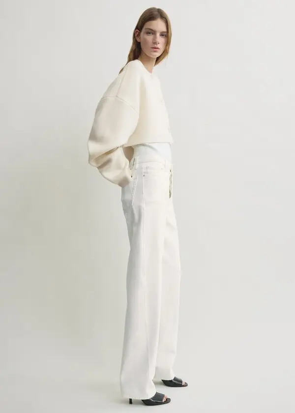 TOTEME Cropped Oversized Cardigan - Milk