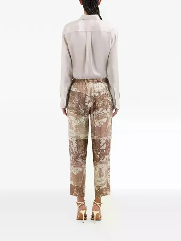 PIERRE-LOUIS MASCIA Pastoral Print Trousers - Neutrals