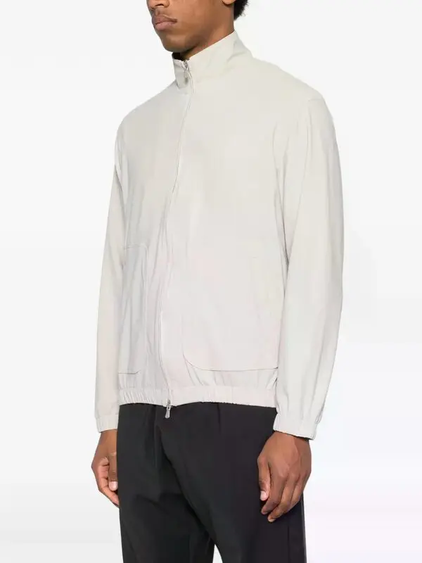 Eleventy High-neck Zip-up Bomber Jacket - Grey