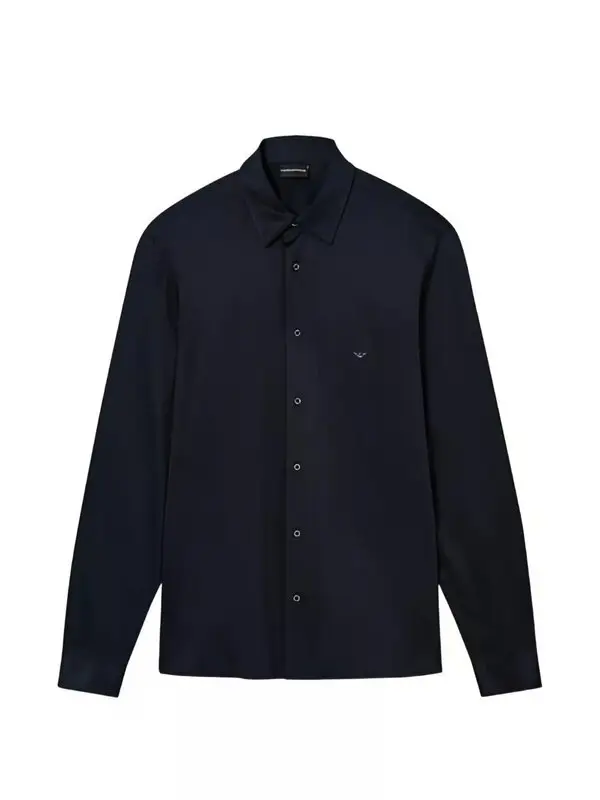 Emporio Armani Logo-detail Button-up Shirt - Blue