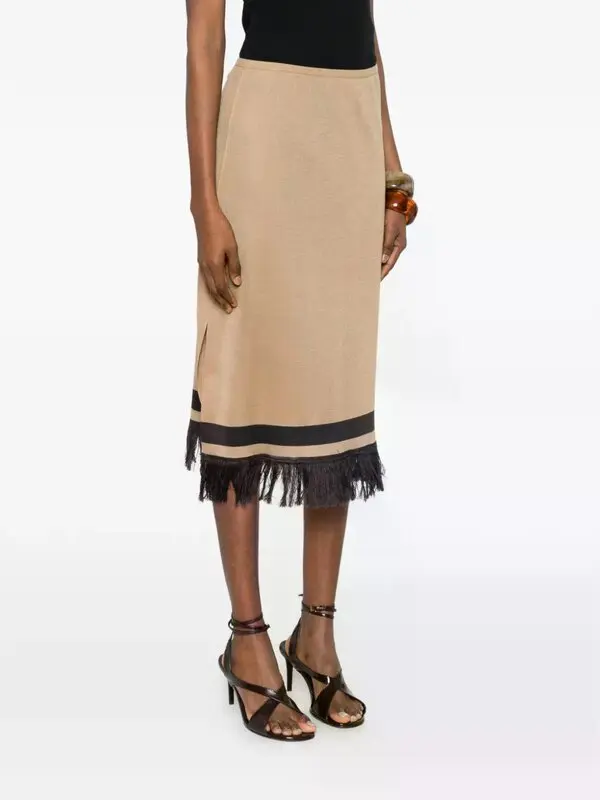 FERRAGAMO Fringe Hem Midi Skirt
