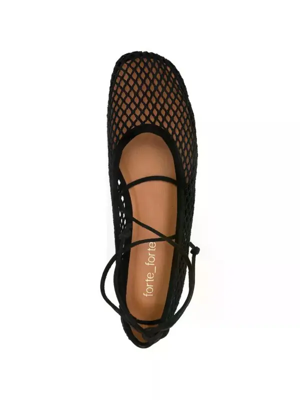 FORTE_FORTE Net-detail Ballerina Flats - Black