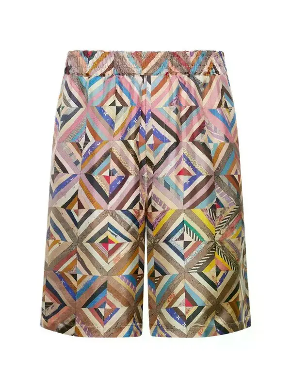 PIERRE-LOUIS MASCIA Geometric-pattern Knee-length Shorts
