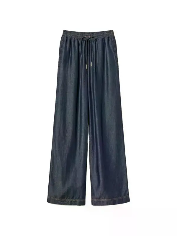 TWINSET Wide Leg Trousers With Drawstring Waist