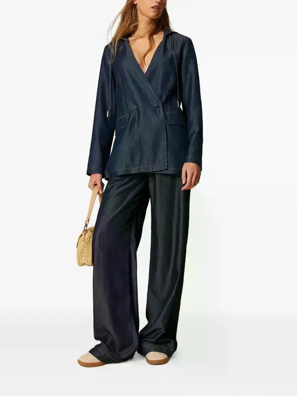 TWINSET Wide Leg Trousers With Drawstring Waist
