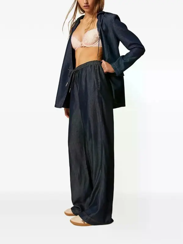 TWINSET Wide Leg Trousers With Drawstring Waist