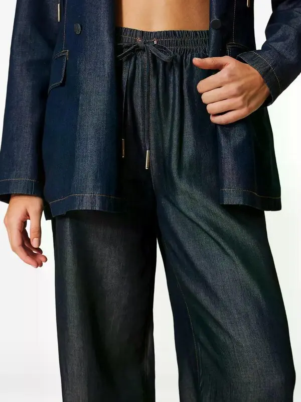 TWINSET Wide Leg Trousers With Drawstring Waist