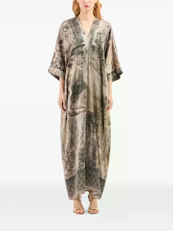 PIERRE-LOUIS MASCIA Abstract-print Kaftan