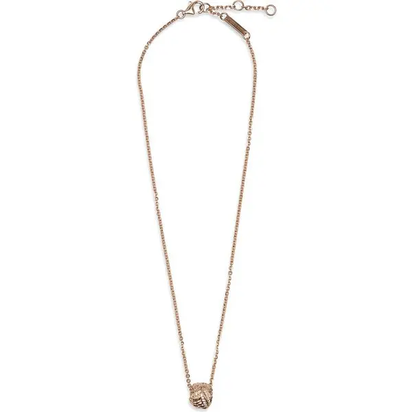 Bottega Veneta Knot Pendant Necklace - Rose Gold Bianco