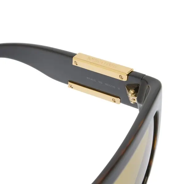Bottega Veneta Oversized Rectangle Sunglasses - Havana/yellow