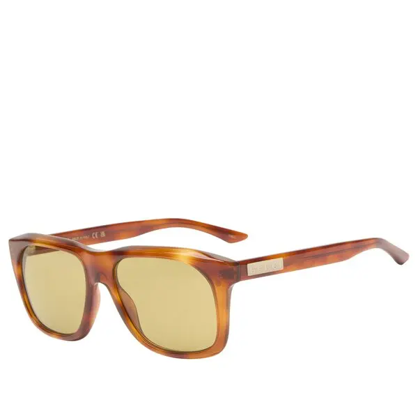 Gucci Gg2077s Square Frame Sunglasses - Havana/green