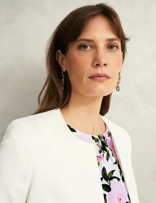 HOBBS LONDON Elize Cropped 3/4 Sleeve Occasion Jacket