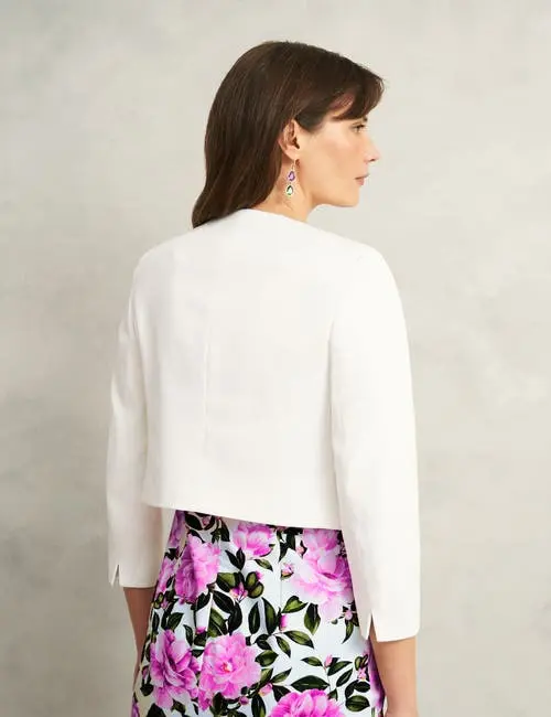 HOBBS LONDON Elize Cropped 3/4 Sleeve Occasion Jacket