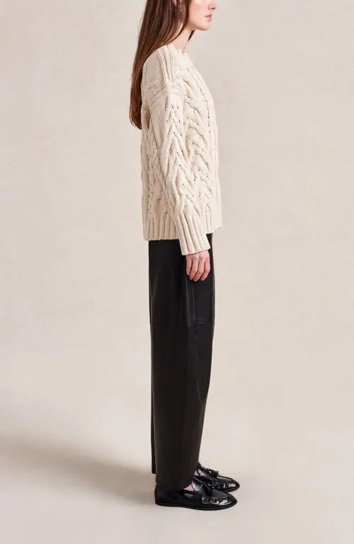 LA LIGNE Rhys Cable Knit Sweater