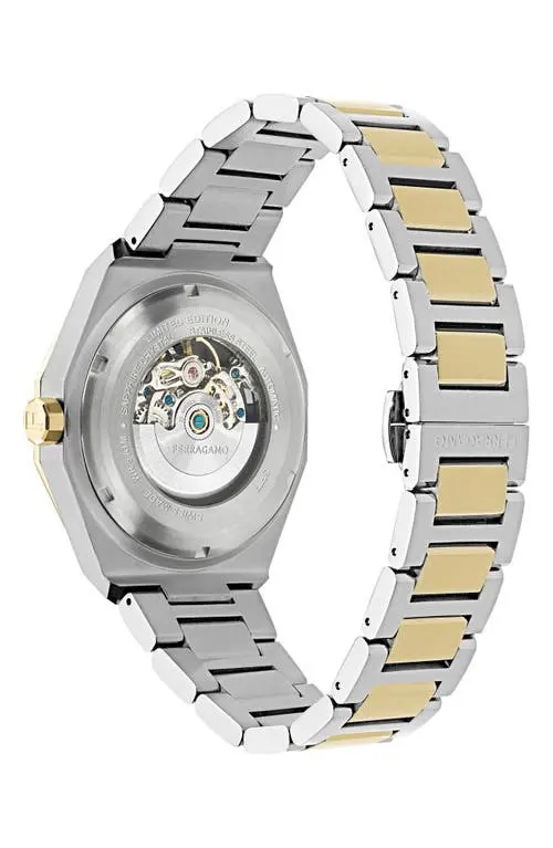 FERRAGAMO Edge Skeleton Automatic Bracelet Watch