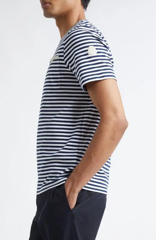 Moncler Stripe Stretch Cotton T-shirt