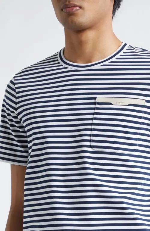 Moncler Stripe Stretch Cotton T-shirt