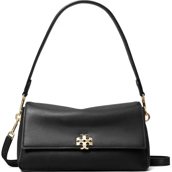 Tory Burch Small Charlie Leather Shoulder Bag - Black