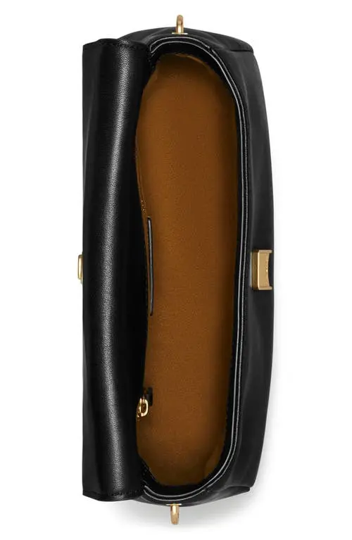 Tory Burch Small Charlie Leather Shoulder Bag - Black