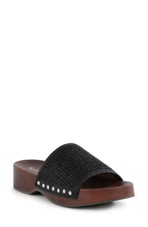 Seychelles Fantasy Raffia Platform Sandal - Black