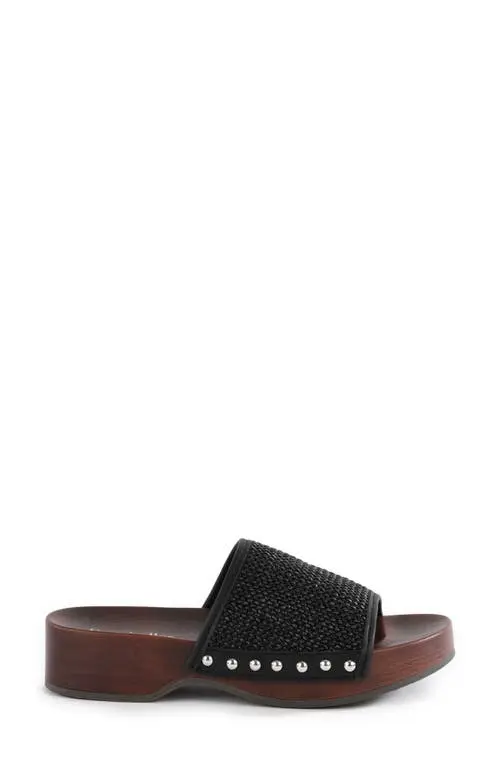 Seychelles Fantasy Raffia Platform Sandal - Black