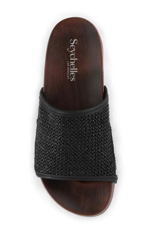 Seychelles Fantasy Raffia Platform Sandal - Black