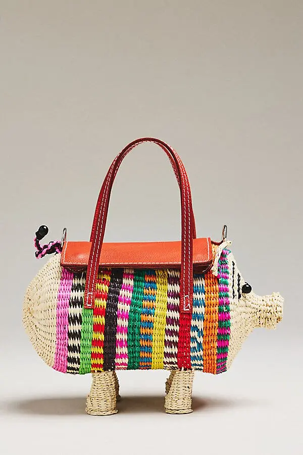 SENSI STUDIO Straw Pig Bag