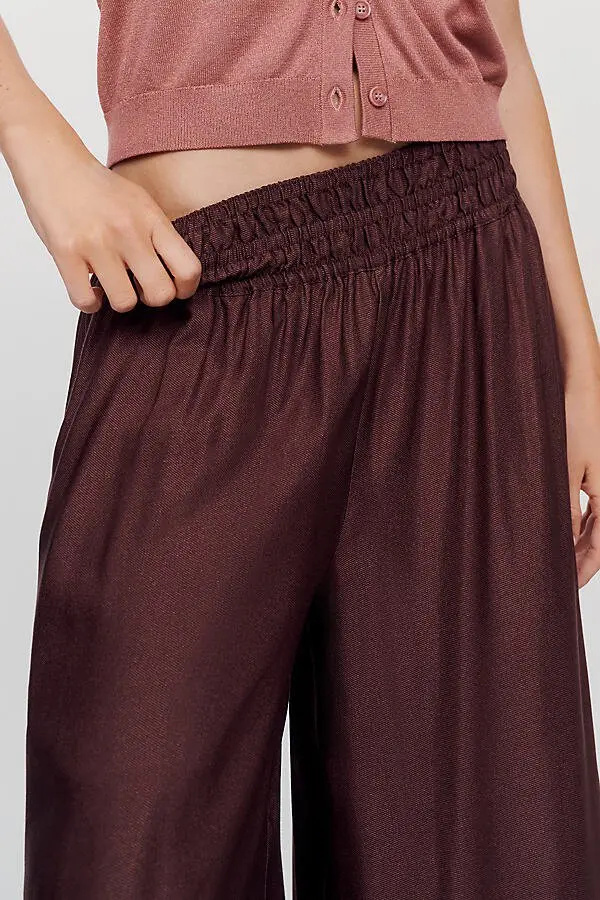 THE SOMERSET COLLECTION BY ANTHROPOLOGIE Silken Floral Pants - Brown Pattern