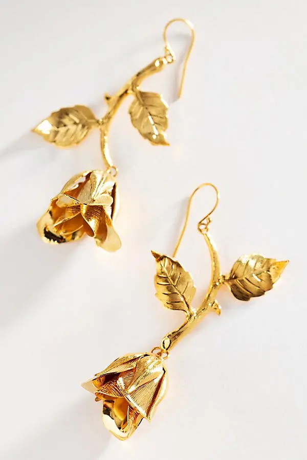 EPONA VALLEY Rose & Vine Earrings - Gold