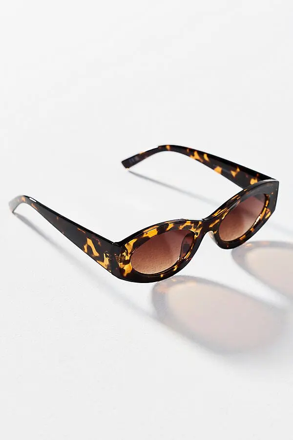 Anthropologie Oval Slim East-west Sunglasses - Tortoise