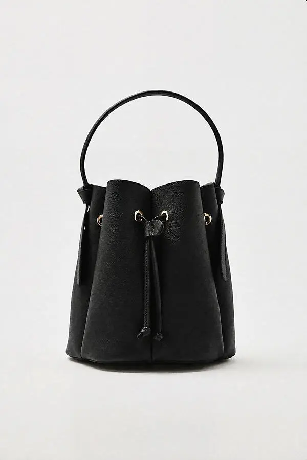 MELIE BIANCO Vegan Leather Bucket Bag - Black