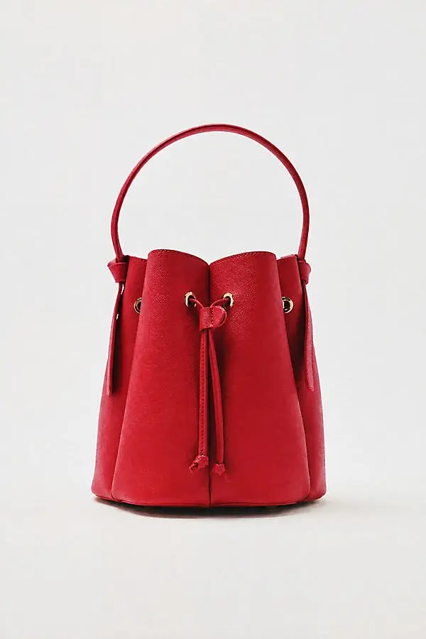 MELIE BIANCO Vegan Leather Bucket Bag - Red