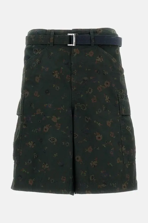 Sacai Floral Print Cargo Shorts