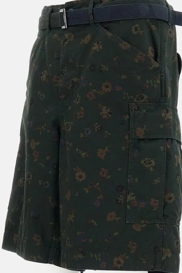 Sacai Floral Print Cargo Shorts