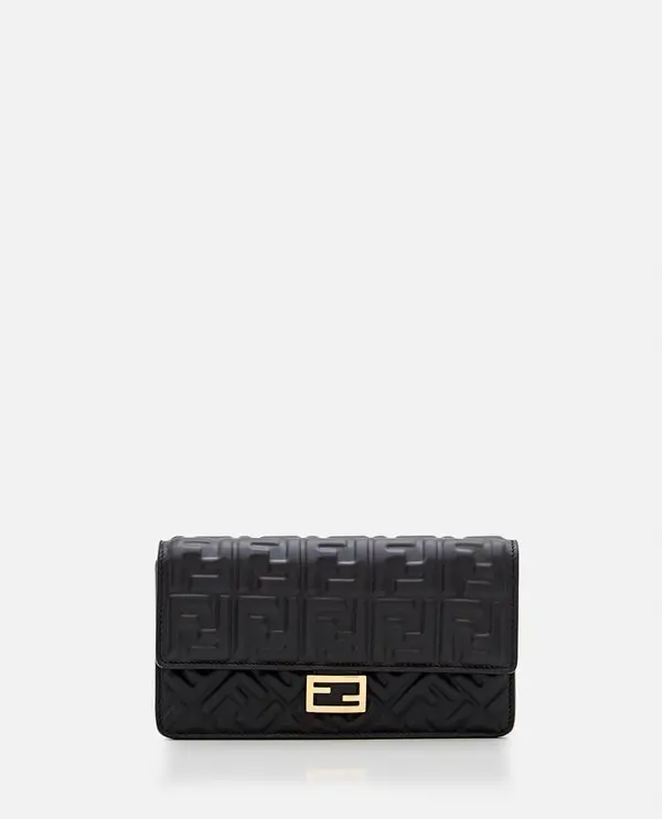 Fendi Matisse Wallet In Ff Nappa With Chain - Black