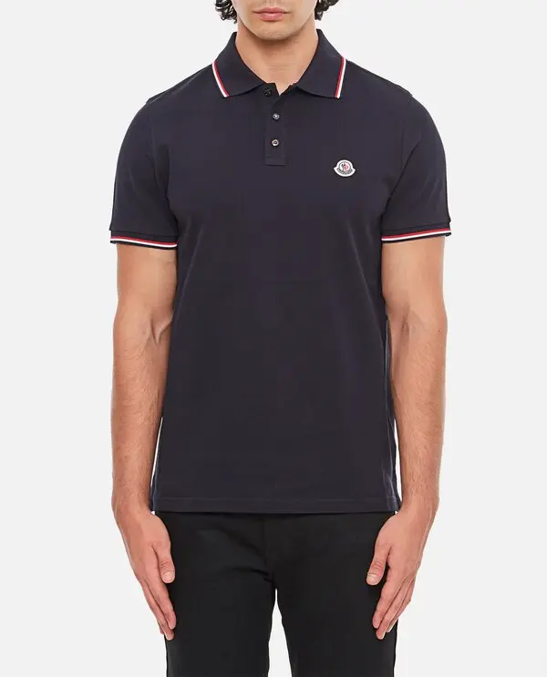 Moncler Cotton Polo Shirt - Blue